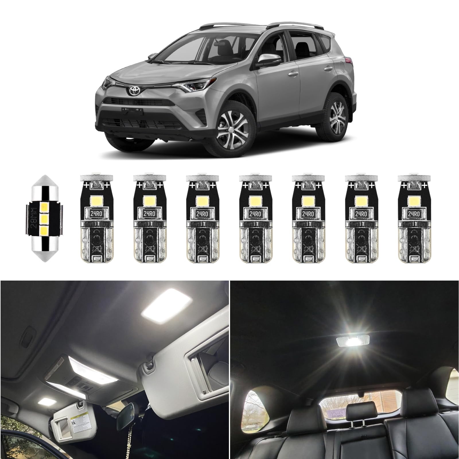 EASY EAGLE LED Interior RRF12 Car Lights for Toyota-RAV4-2016-2022: 8 ...