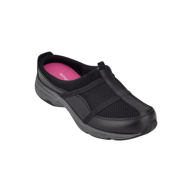 EASY SPIRIT Womens Black Mesh Removable Footbed Arch Support Breathable ...