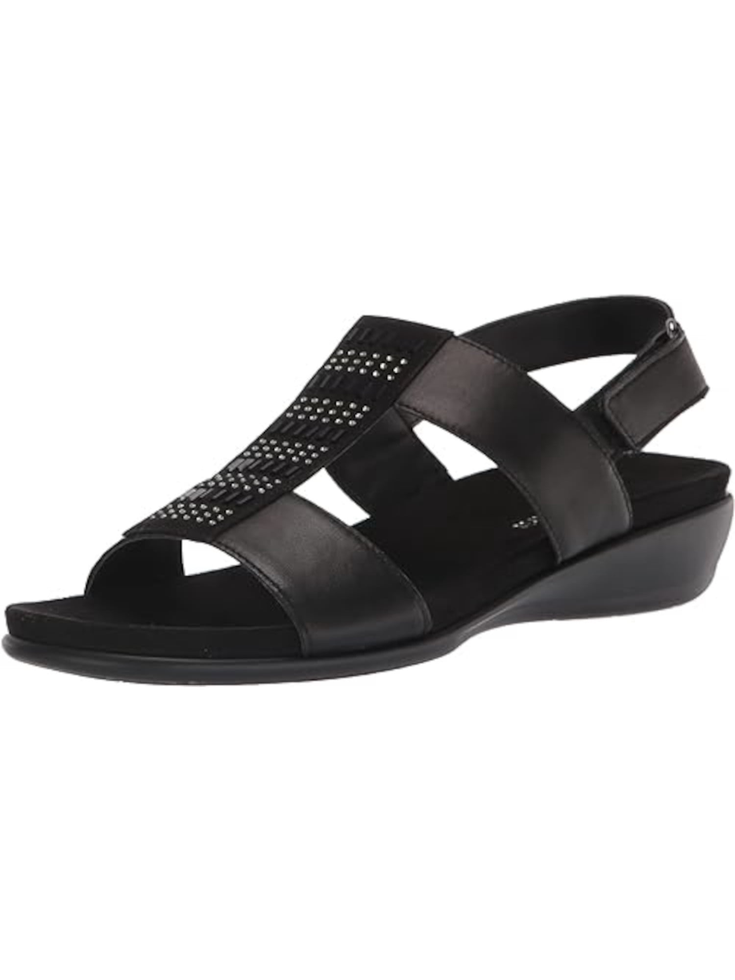 EASY SPIRIT Womens Black Mixed Media Adjustable Arch Support Comfort ...