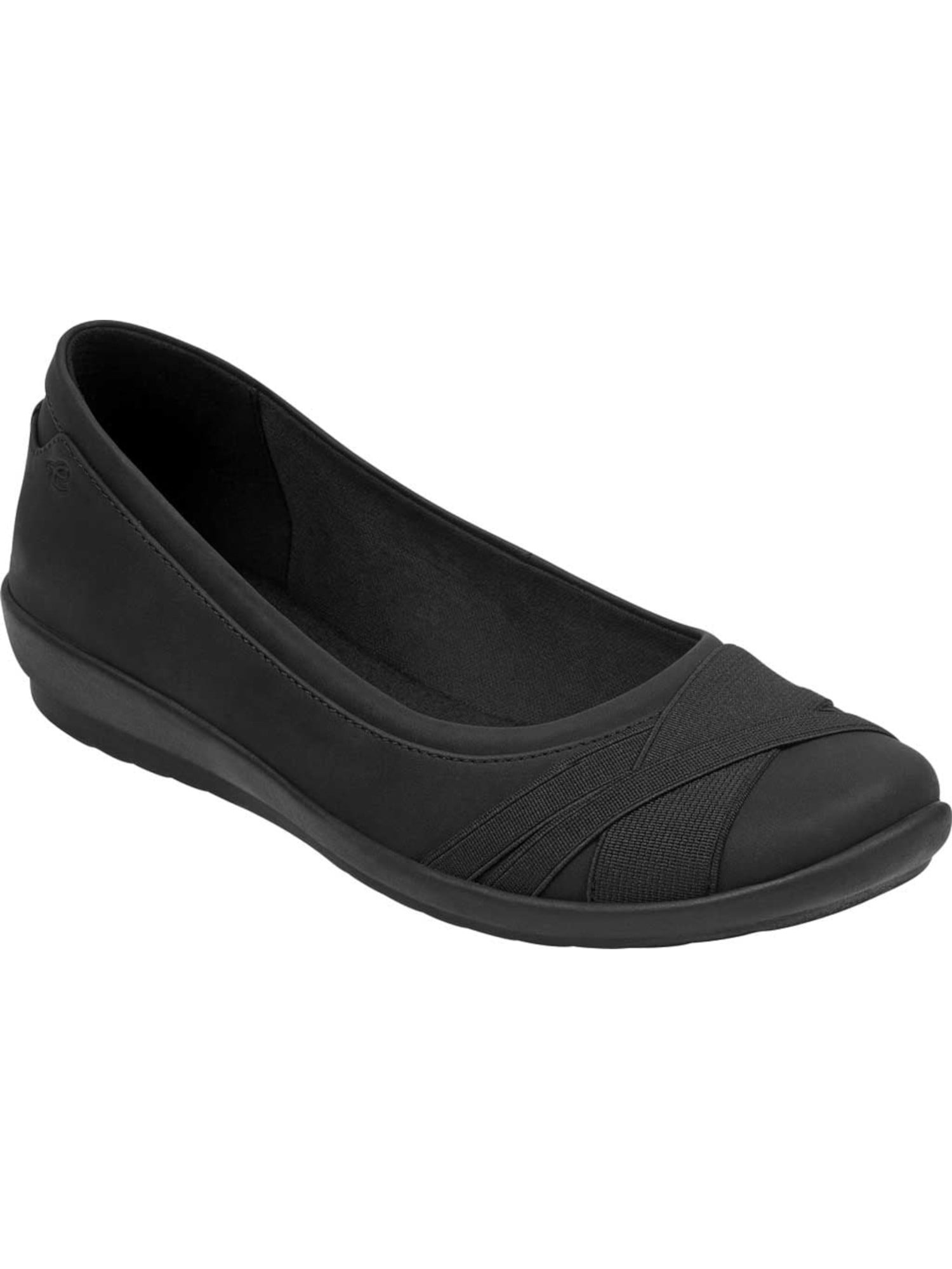 EASY SPIRIT Womens Black Traction Sole Elastic At Toe Cushioned Logo ...