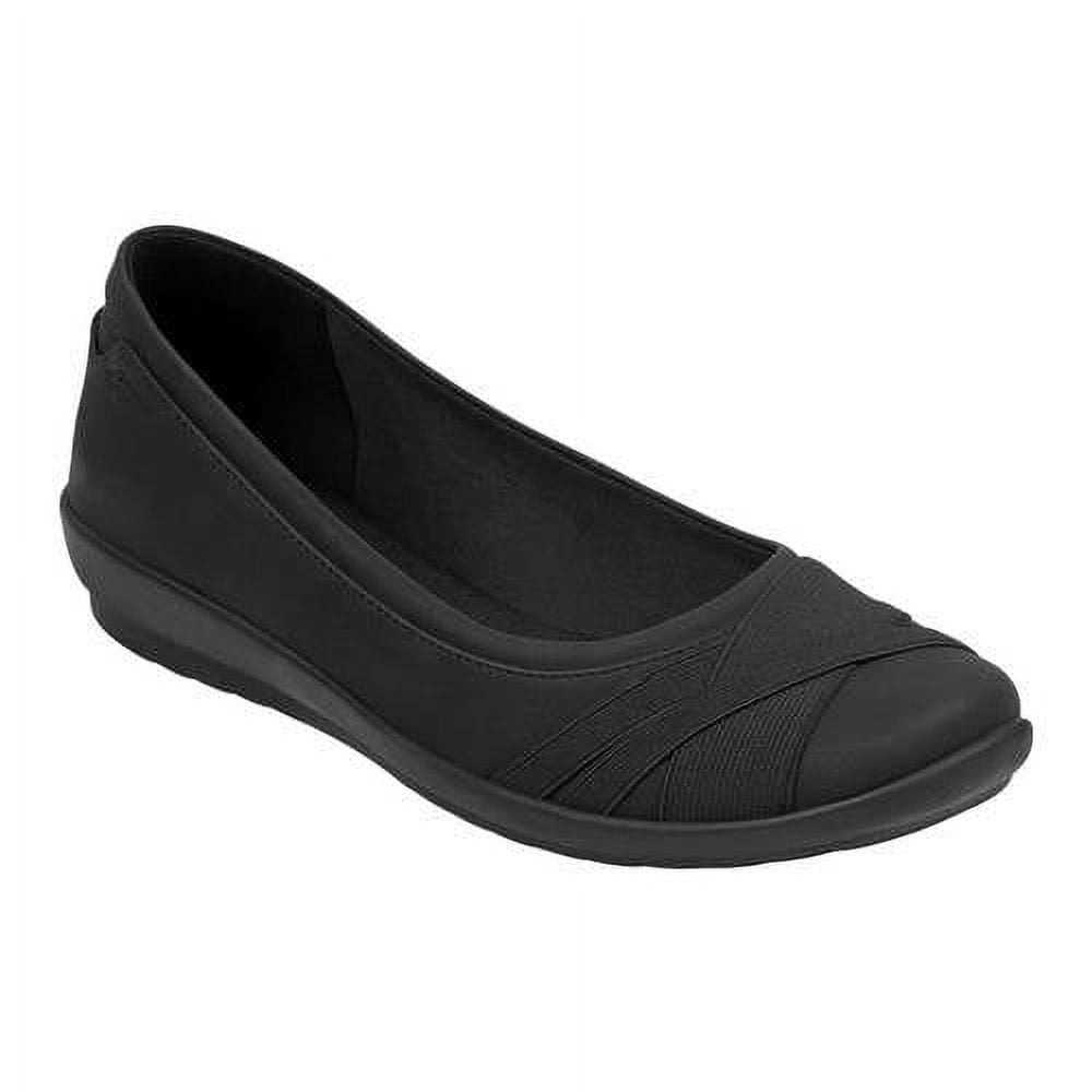 EASY SPIRIT Womens Black Traction Sole Elastic At Toe Cushioned Logo ...