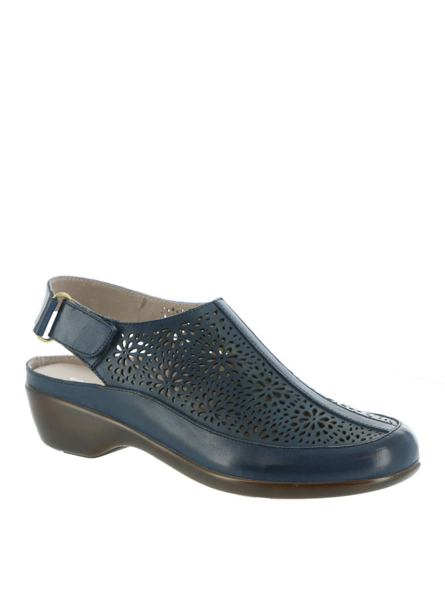 EASY SPIRIT Womens Dark Blue Navy Perforated Slingback Arch Support ...