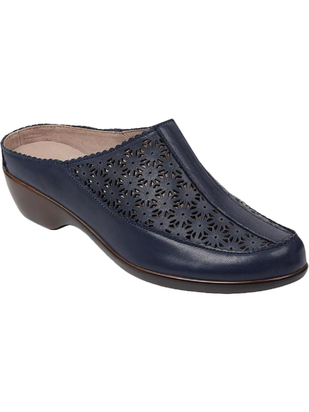 EASY SPIRIT Womens Navy Perforated Clog Removable Insole Arch Support ...