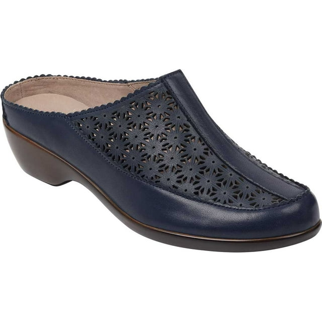 EASY SPIRIT Womens Navy Perforated Clog Removable Insole Arch Support ...