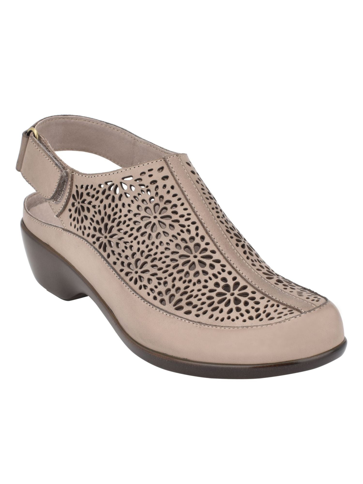 EASY SPIRIT Womens Silver Perforated Slingback Breathable Arch Support ...