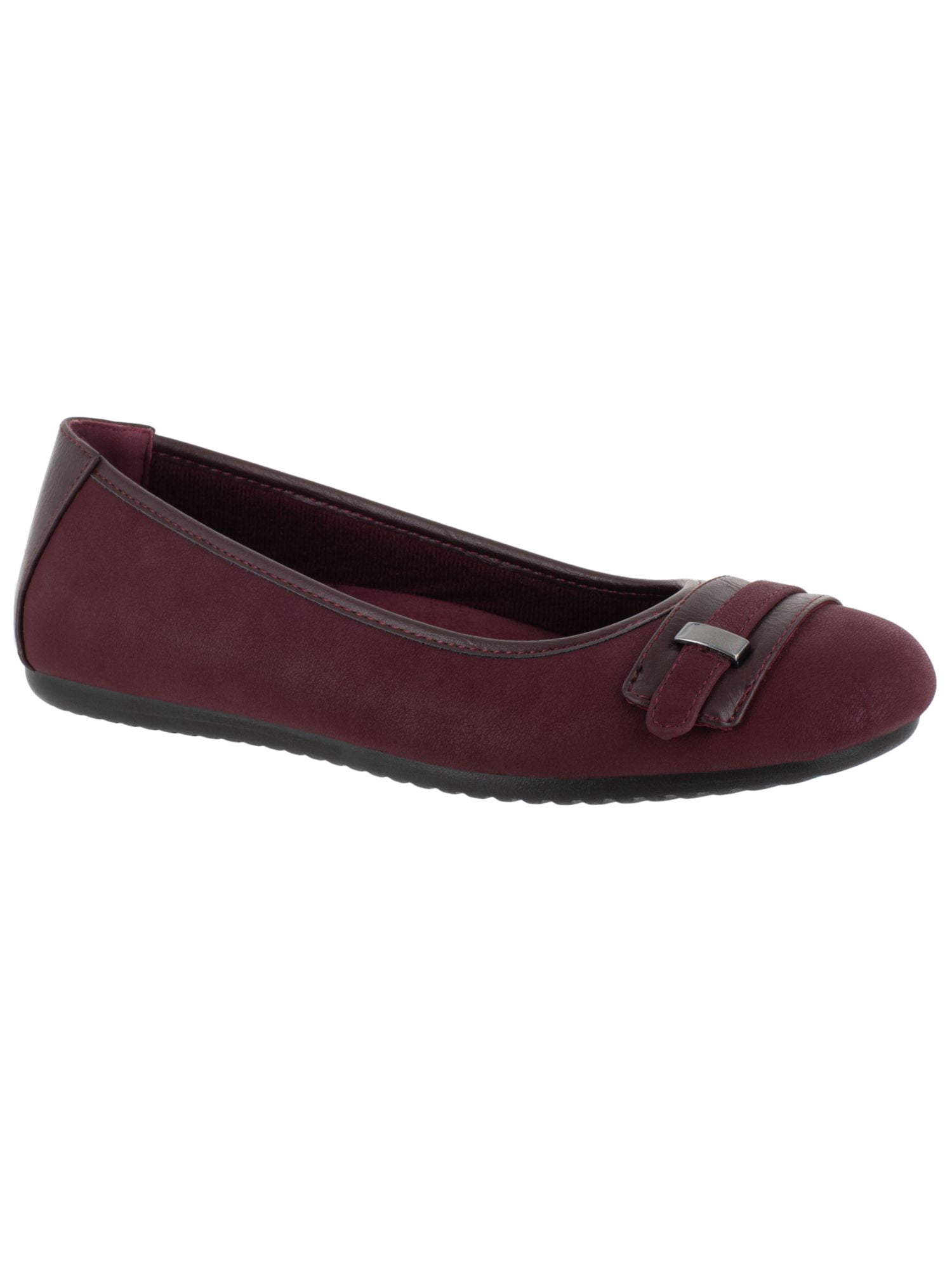 EASY STREET Womens Red Overlay Strap Accent Cushioned Angie Round Toe ...