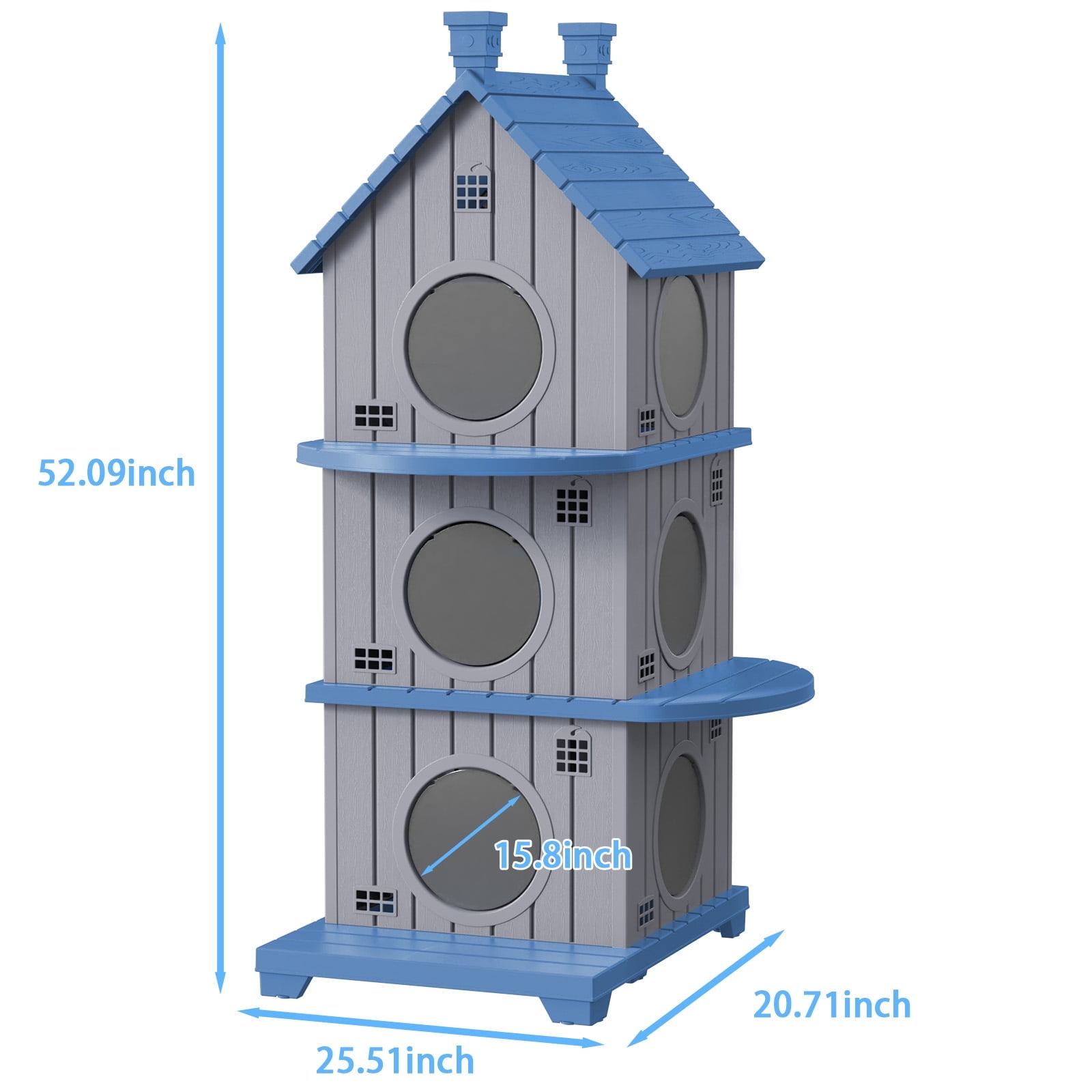EASY UP Resin Outdoor Cat House,Villa, Multi-layer Design, Weather ...