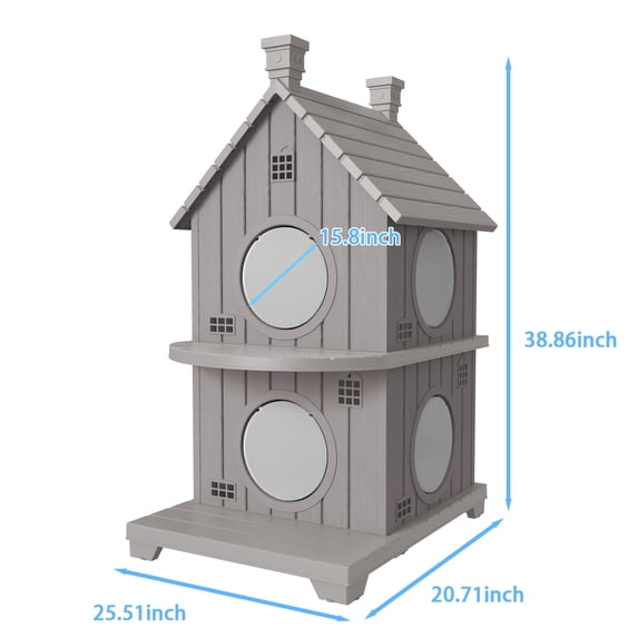 EASY UP Resin Outdoor Cat House,Villa, Multi-layer Design, Weather ...