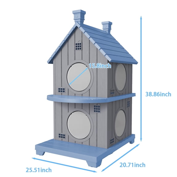 EASY UP Resin Outdoor Cat House,Villa, Multi-layer Design, Weather ...