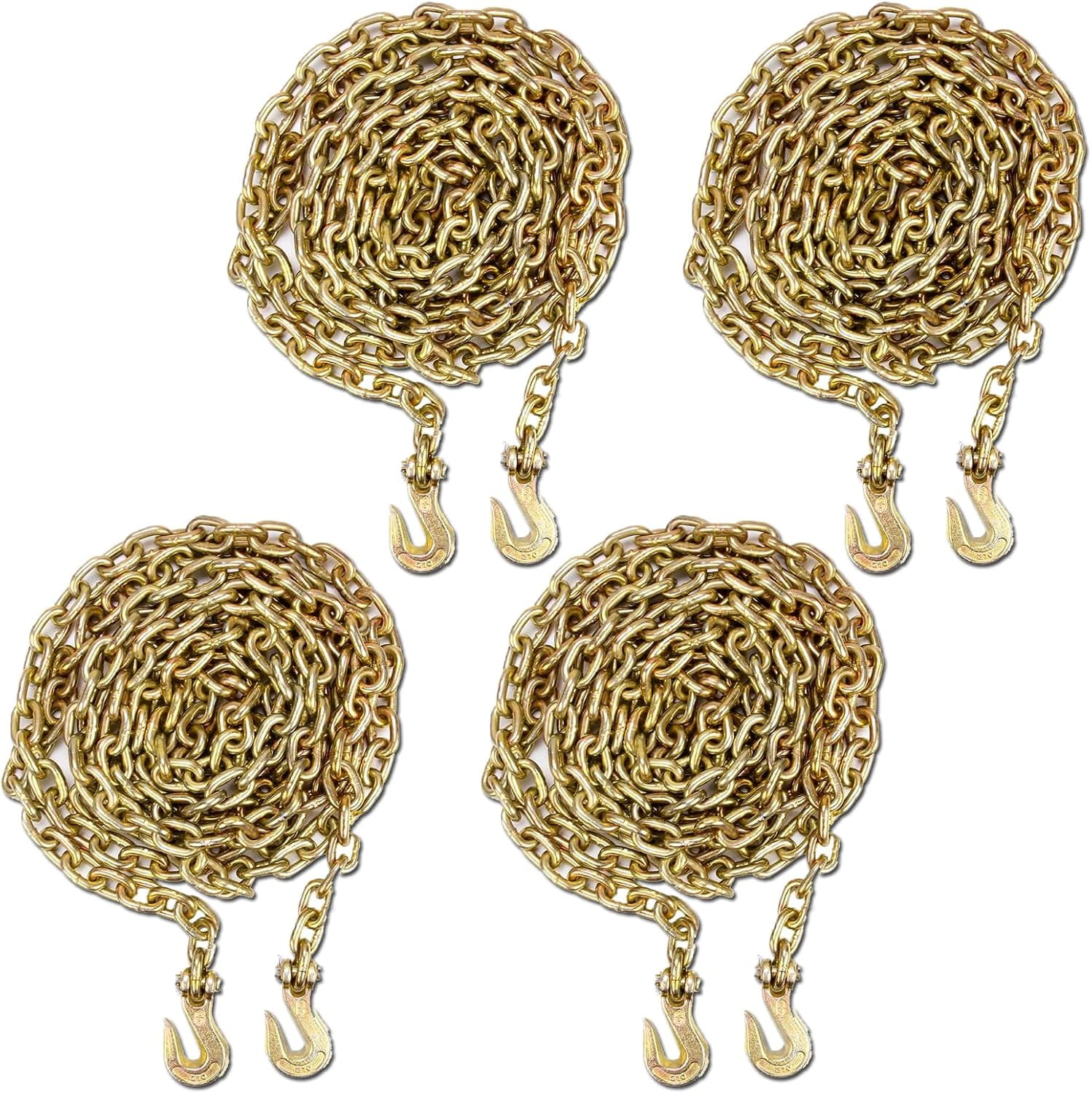 EASYBERG 3/8" x 20' Transport Binder Chain with Clevis Grab Hook, Heavy Duty G70 Logging Chain ...