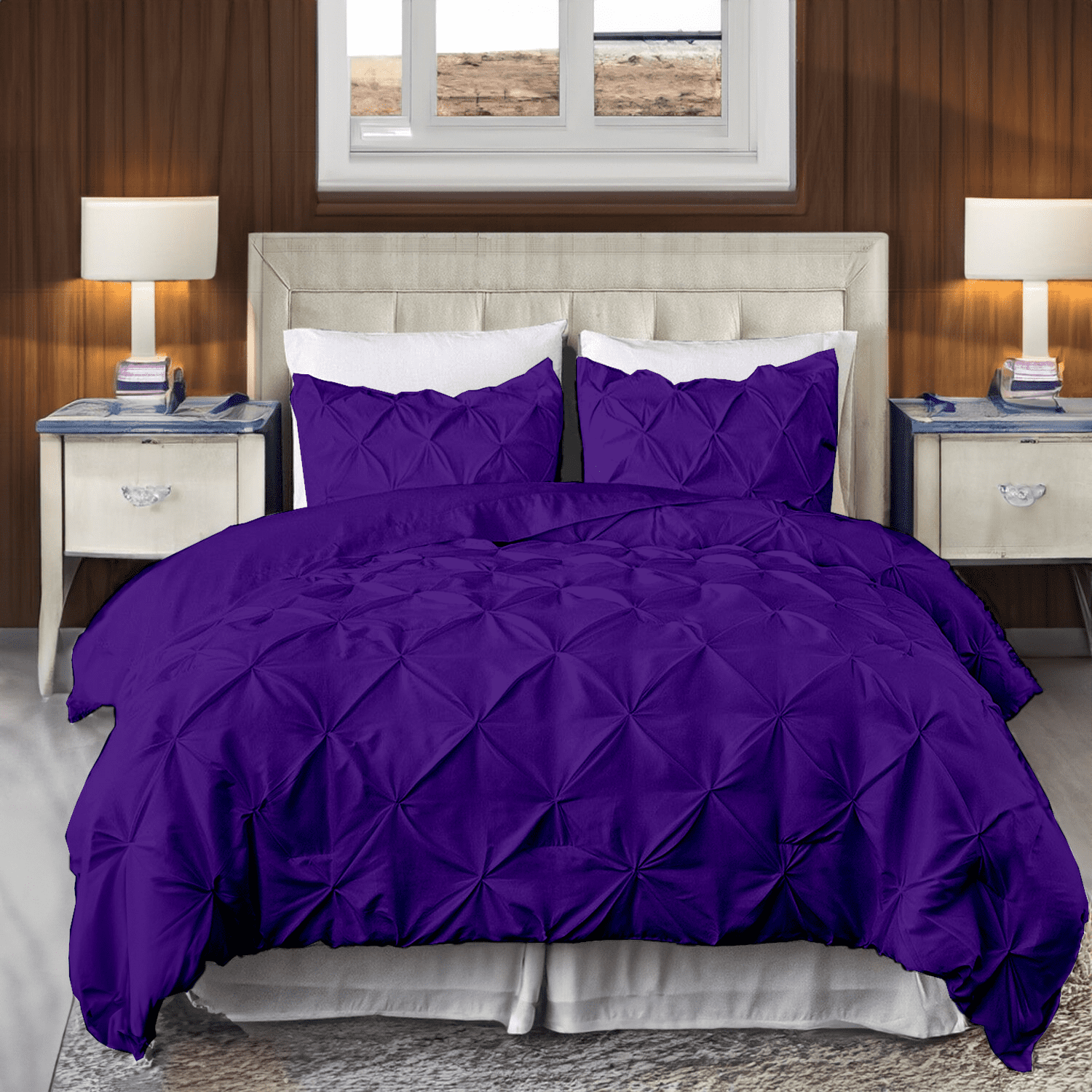 EASYCOT 800 TC Soft 100% Egyptian Cotton 1 Pieces Pinch Pleated Duvet ...