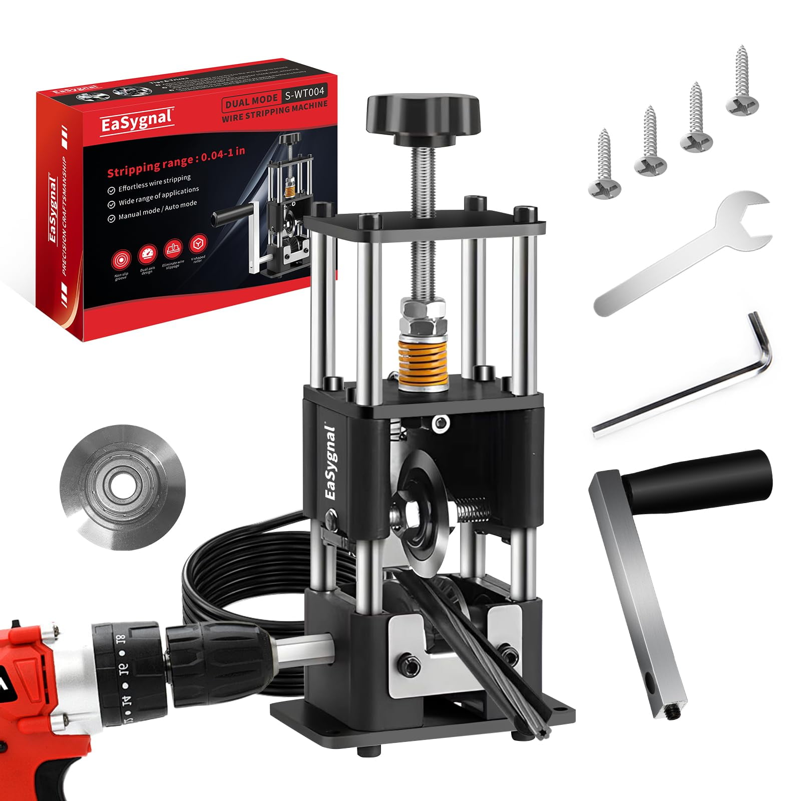 EASYGNAL Wire Stripper Machine,0.38"-1"Inches Manual Wire Stripping Machine,Efficient Drill ...