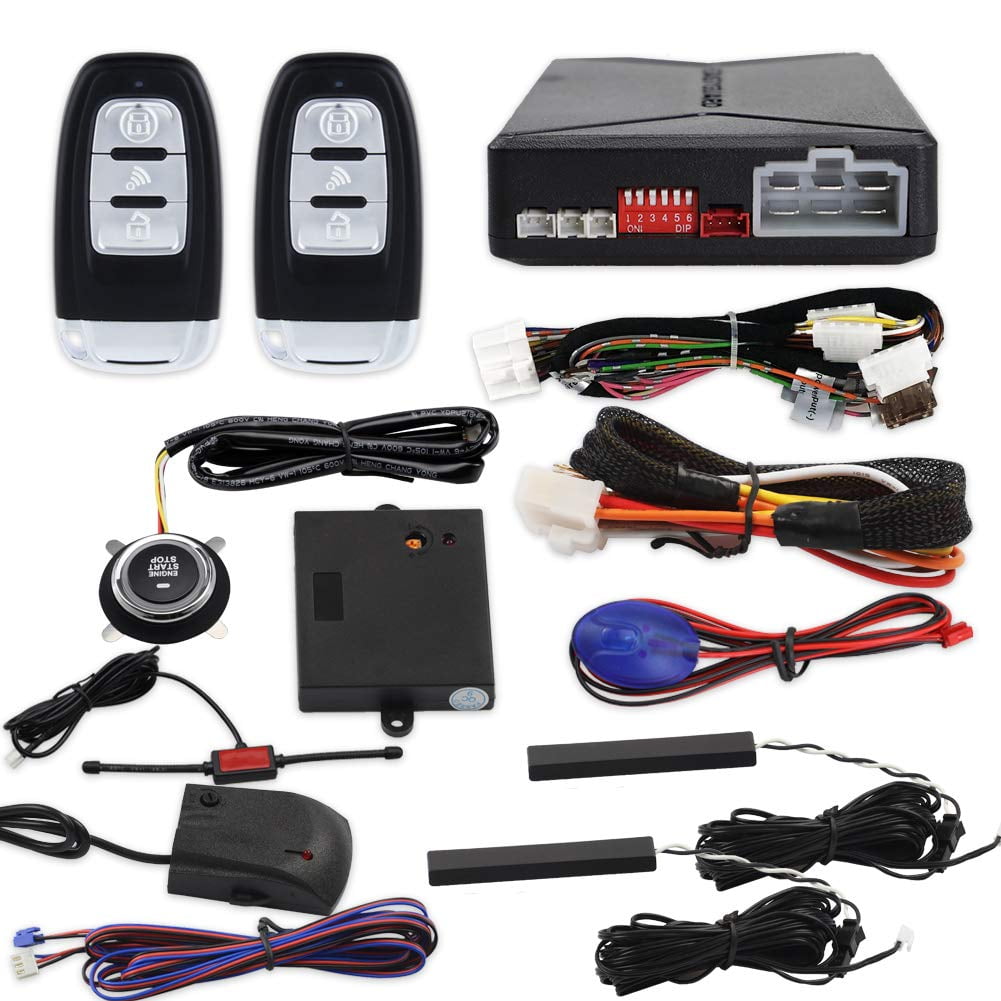 EASYGUARD EC010-MS PKE car Burglar Alarm Passive keyless Entry with Push Button Start & Remote ...
