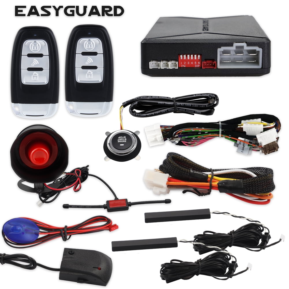 EASYGUARD EC010-SR PKE car Alarm Remote Starter keyless Start Push Start Button keyless Entry ...