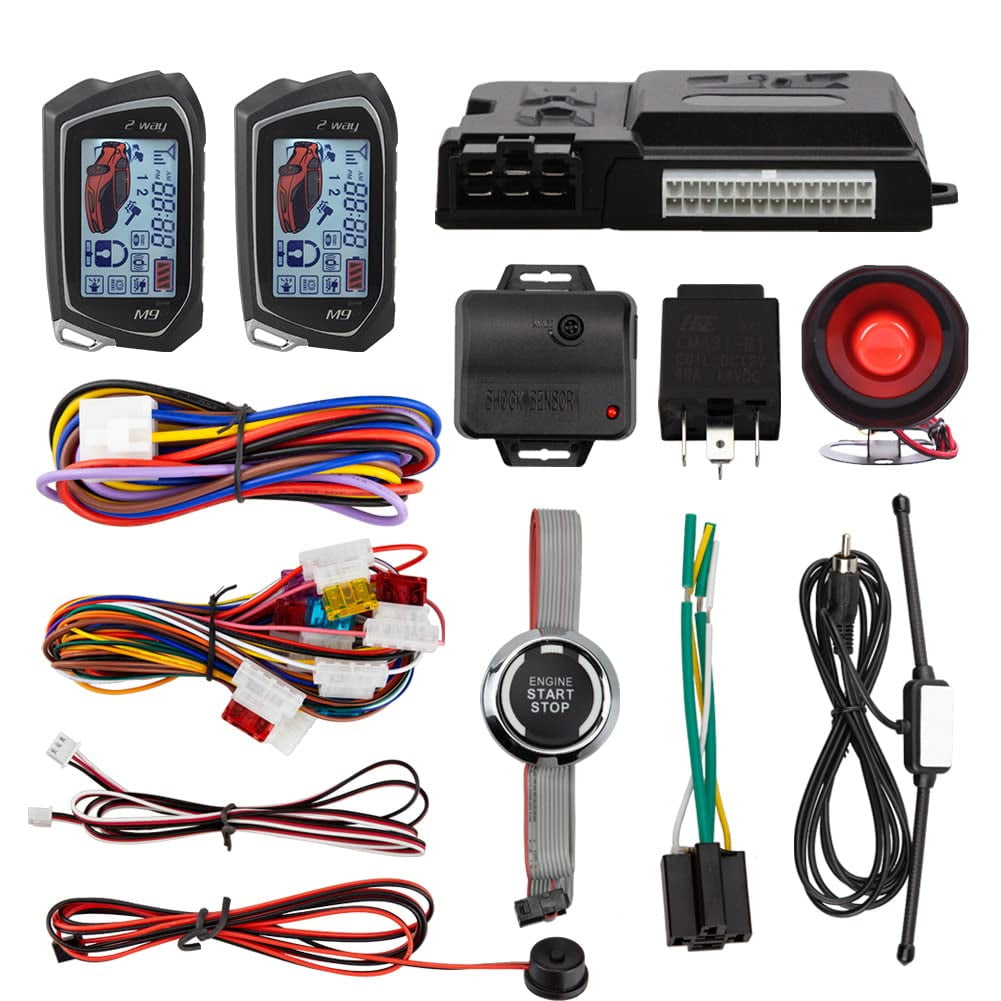 EASYGUARD EC207-M9-SR 2 Way Car Alarm Security Kit with LCD Pager ...