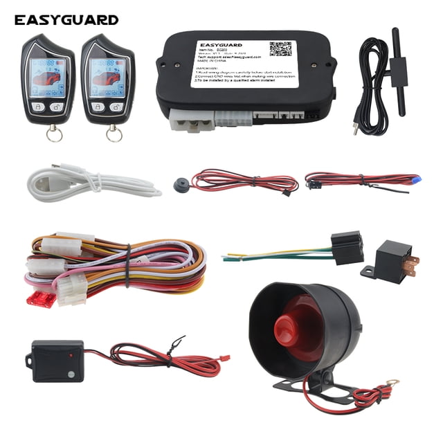 EASYGUARD EC208 FSK 2 Way car Alarm System with Rechargeable LCD Pager ...