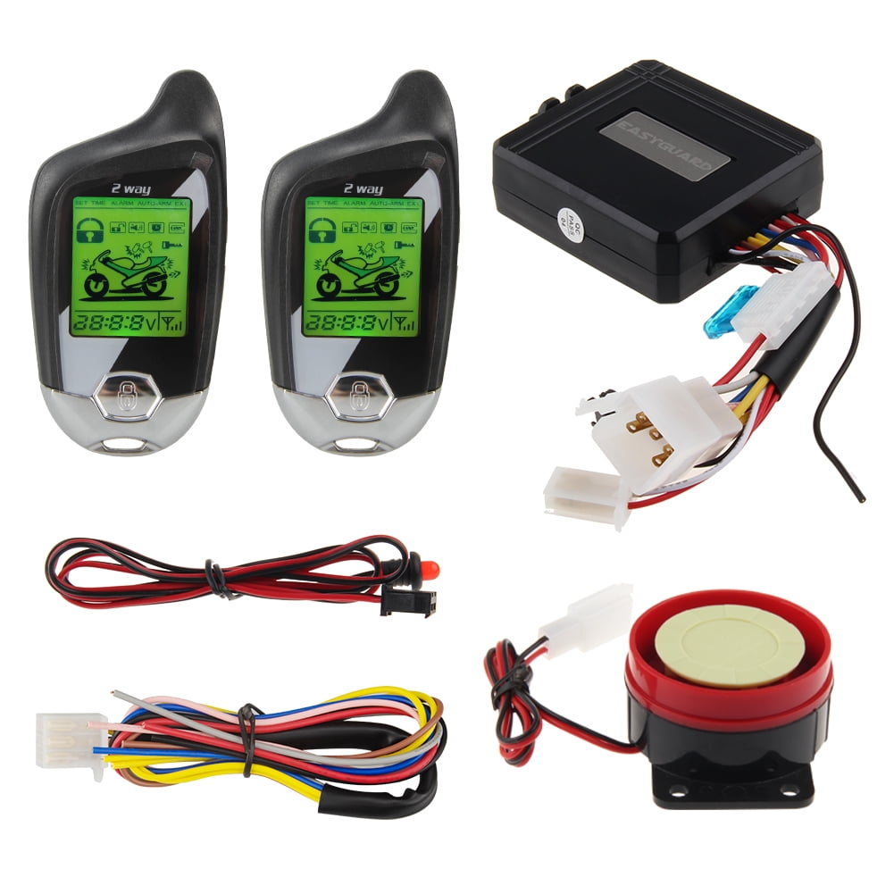 EASYGUARD EM211 2 Way Motorcycle Alarm System with Remote Start Starter ...
