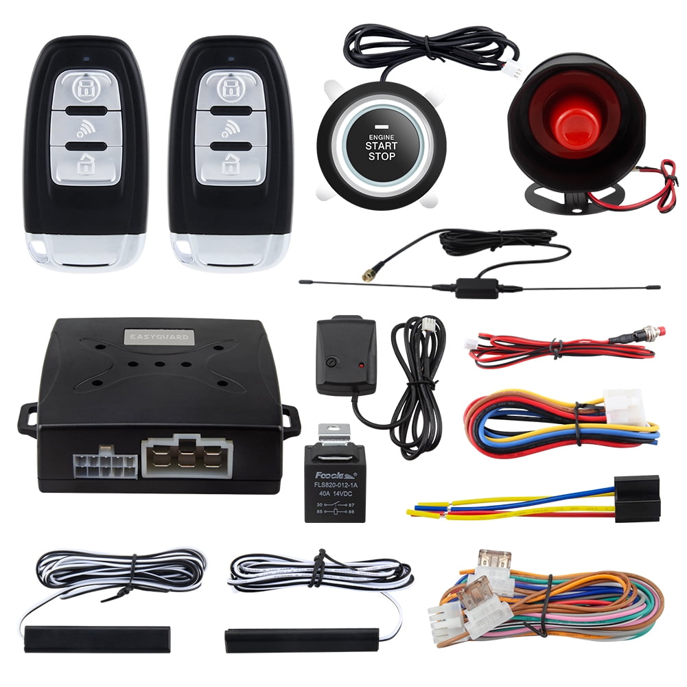 EASYGUARD PKE Car Alarm Proximity Entry Push Start Button Remote Engine ...