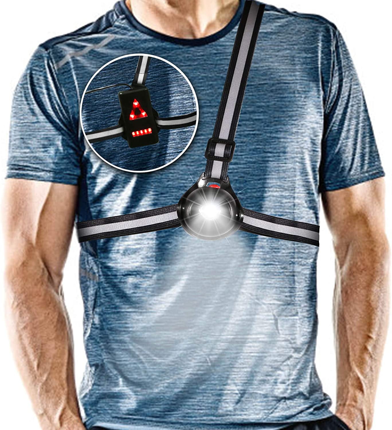 EASYMAXX Rechargeable Running Light for Runners and Joggers, Adjustable ...