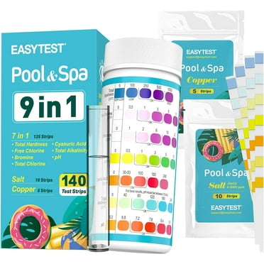 Lolynie 5-in-1 Swimming Pool Test Strips, Water Hardness & pH Testing ...