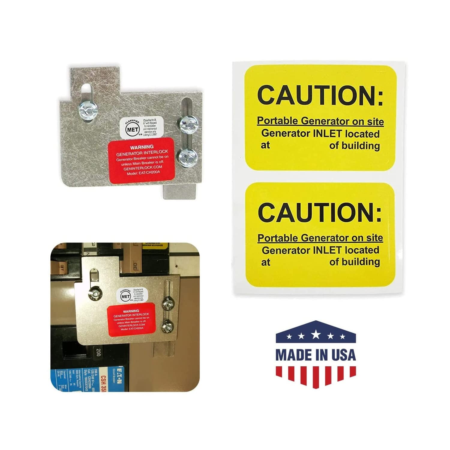 EAT-CH200AU Generator Interlock Kit Cutler Hammer Horizontal Throw Main ...