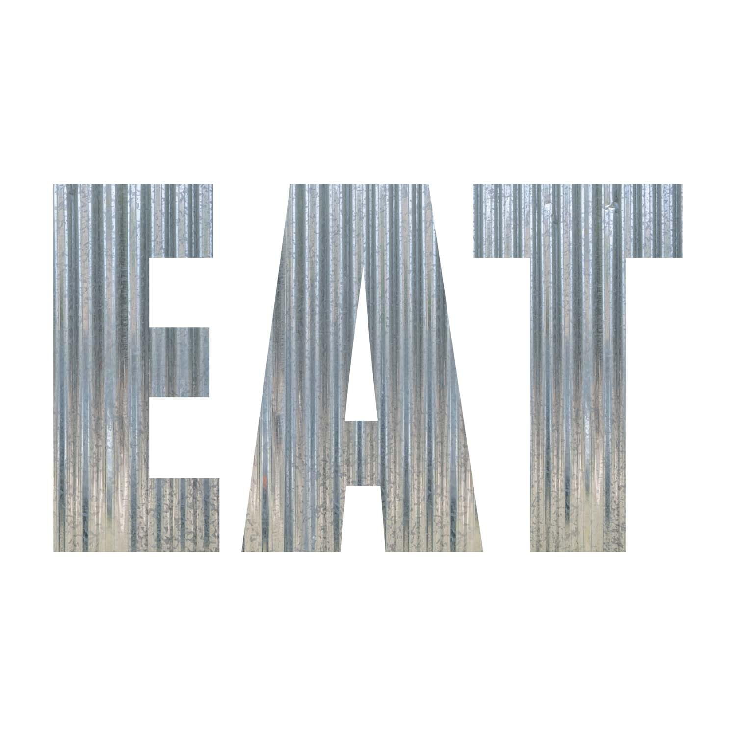 EAT Metal Letters Corrugated Galvanized Metal Word Business Sign Home ...