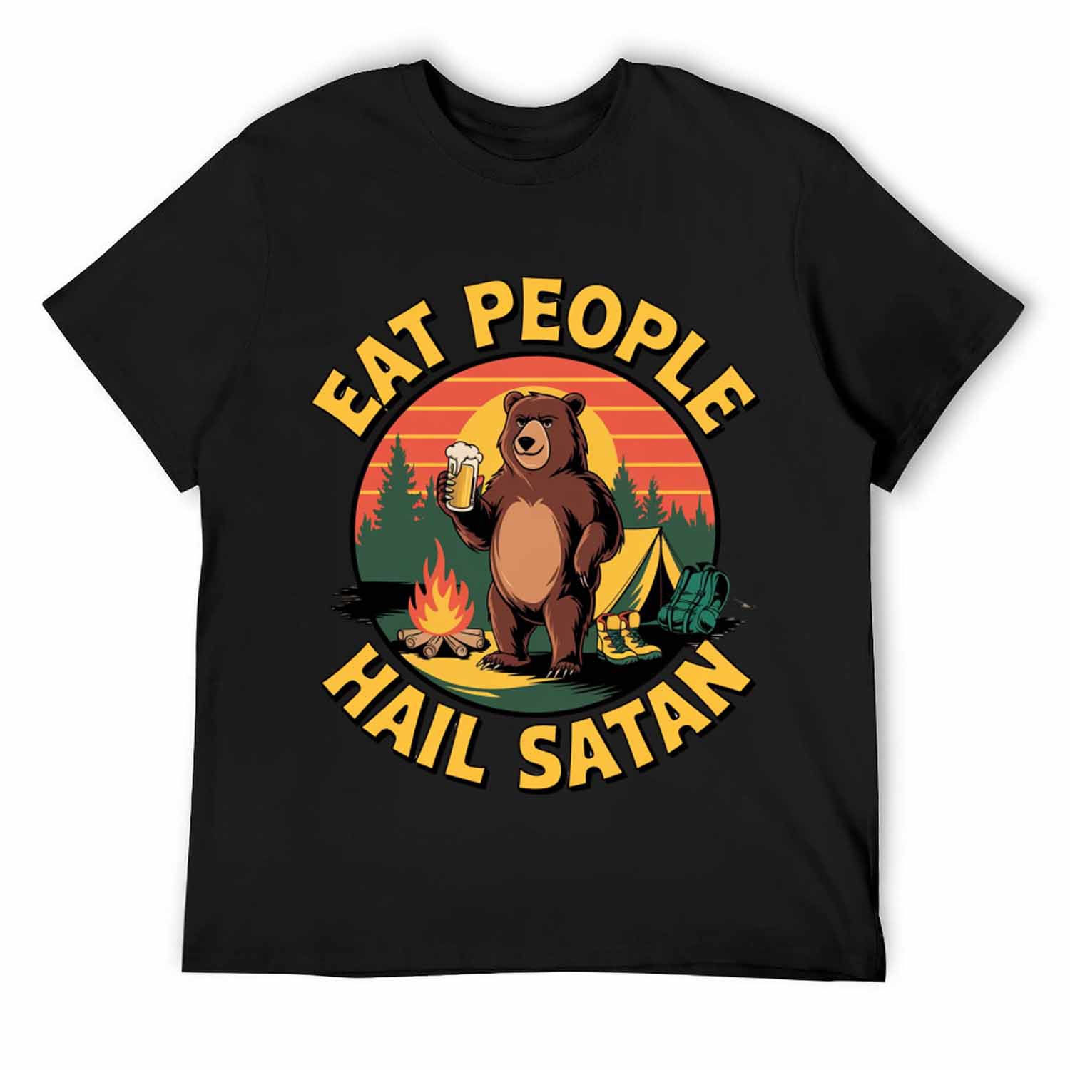 EAT PEOPLE HAIL SATANtshirt design dog Time Funny Dog On A Bun Walking ...