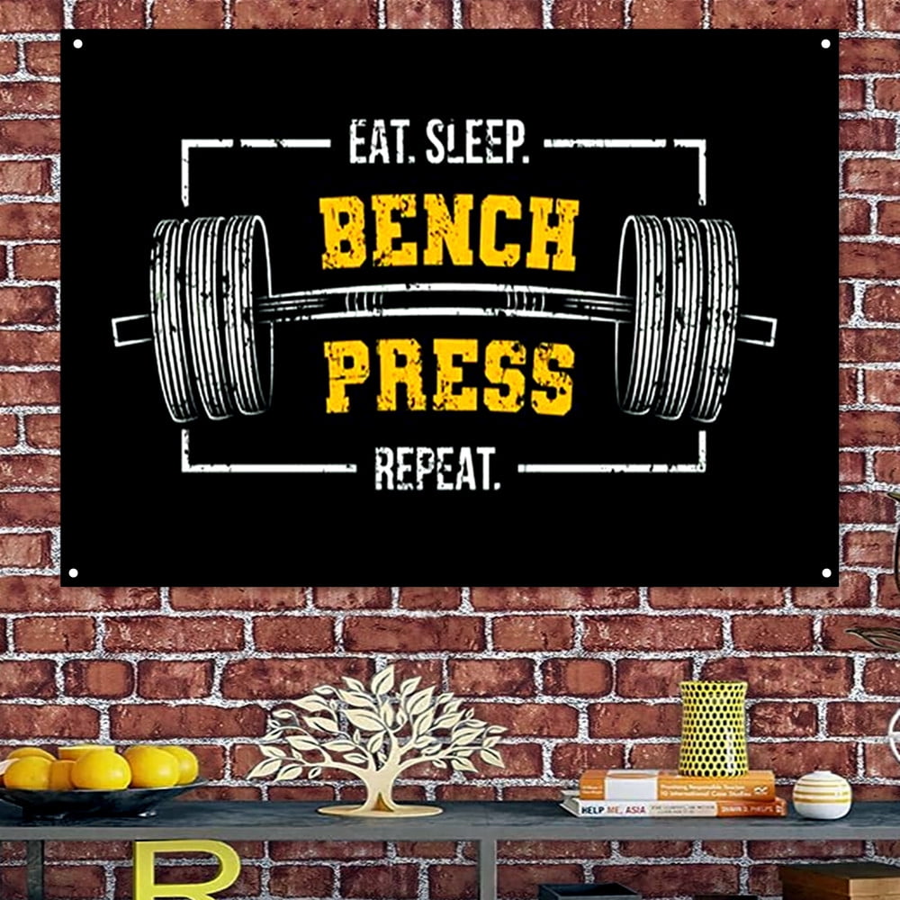EAT. SLEEP. BENCH PRESS REPEAT - Inspirational Wall Art Poster ...