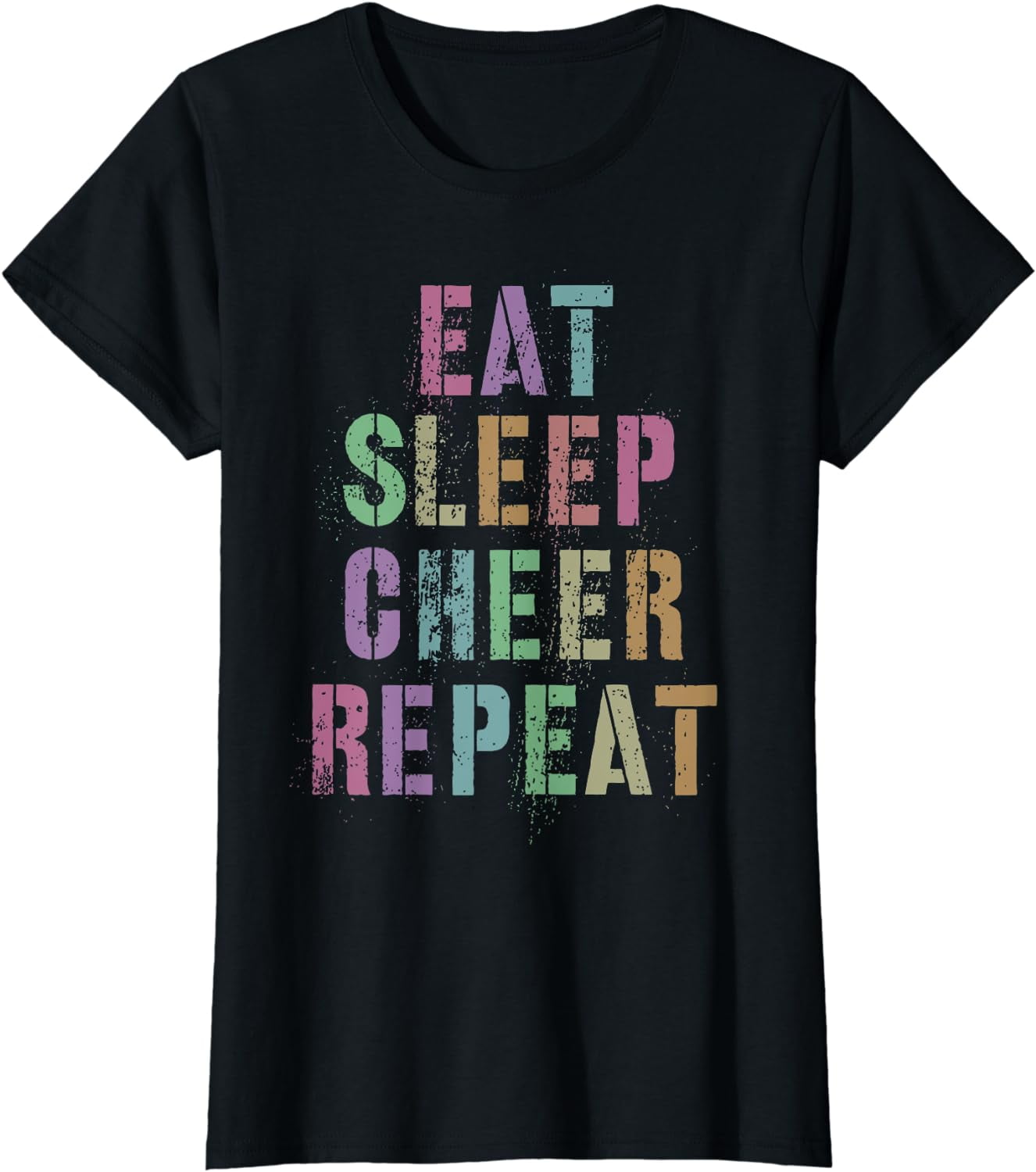 EAT SLEEP CHEER REPEAT Cheerleading Team Cheerleader Squad T-Shirt ...