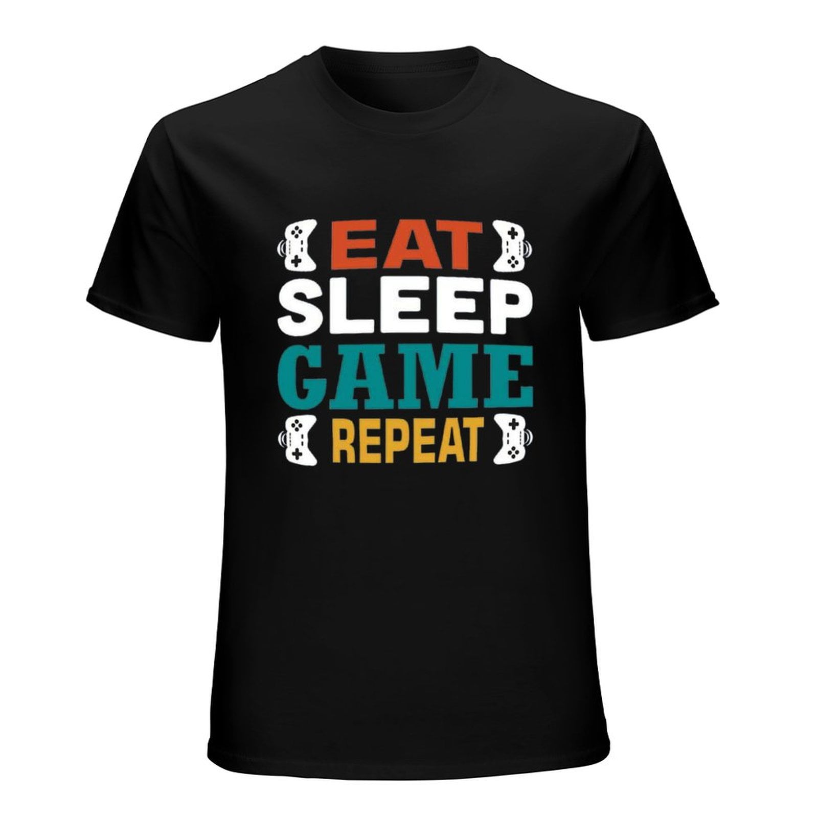 EAT SLEEP GAME REPEAT Vintage T-shirt Mens Cotton Classic Crewneck ...