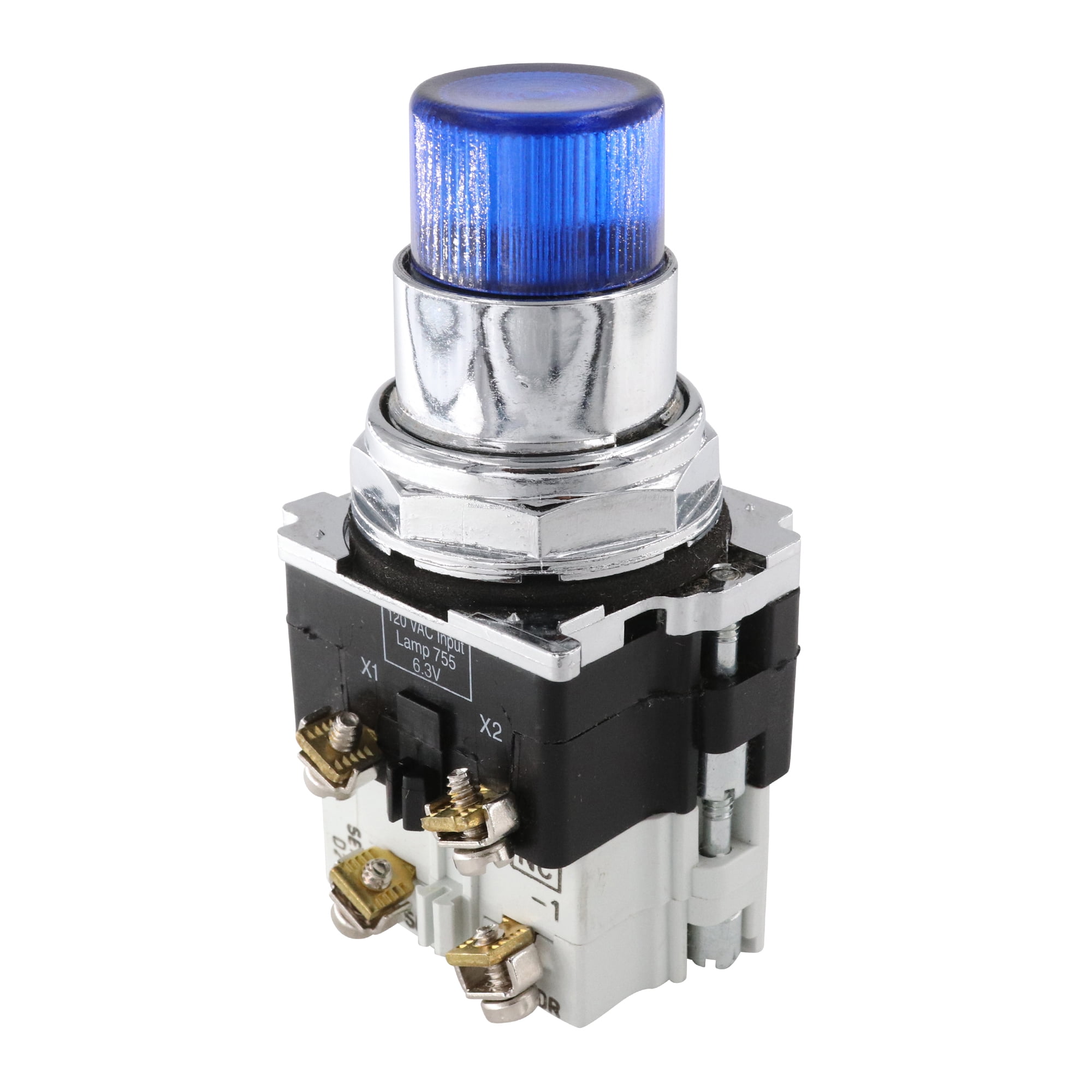 EATON 10250T76B-GR Illuminated Push Button, 1NO, 120V, Blue - Walmart.com