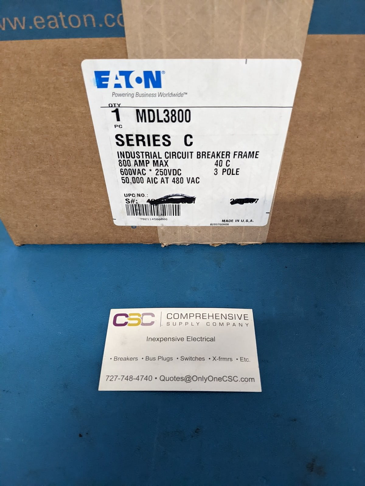 EATON 800A AMP 3P POLE 600V 50kA@480V FEED THROUGH MOLDED CASE CIRCUIT ...