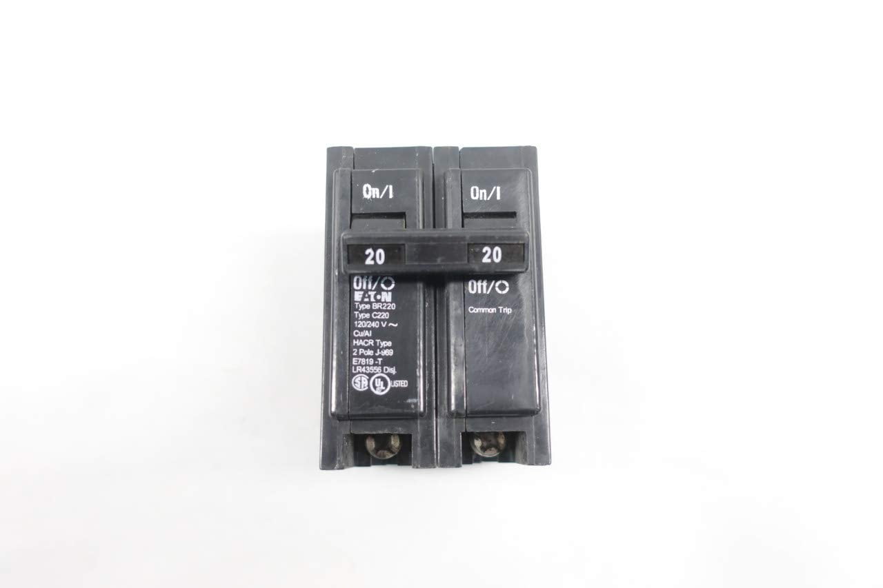 EATON BR220 C220 20A 2P Molded CASE Circuit Breaker 120/240V-AC D646469 ...