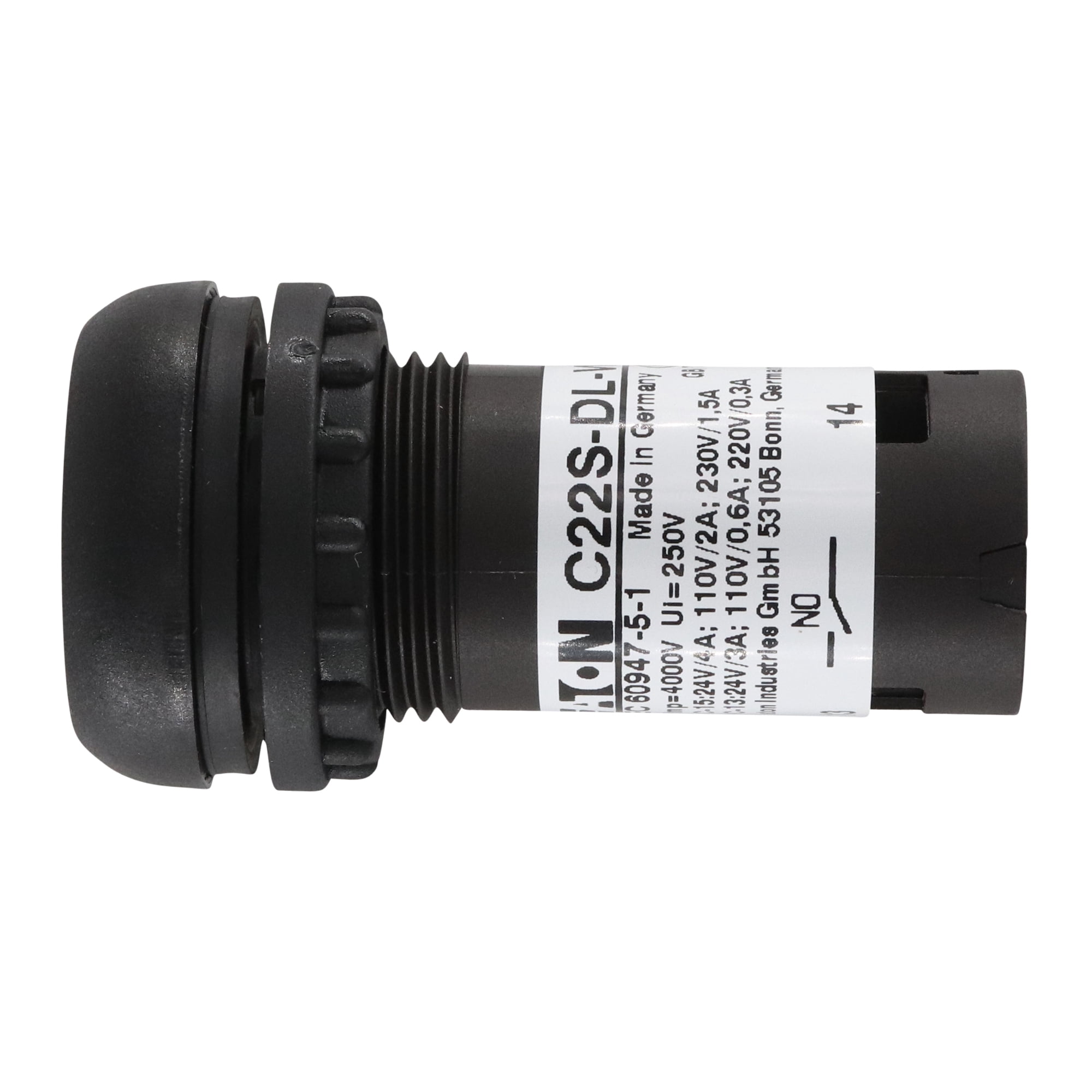 EATON C22S-DL-W-K10-120 Pushbutton Switch, Illuminated, Flush Mounted ...