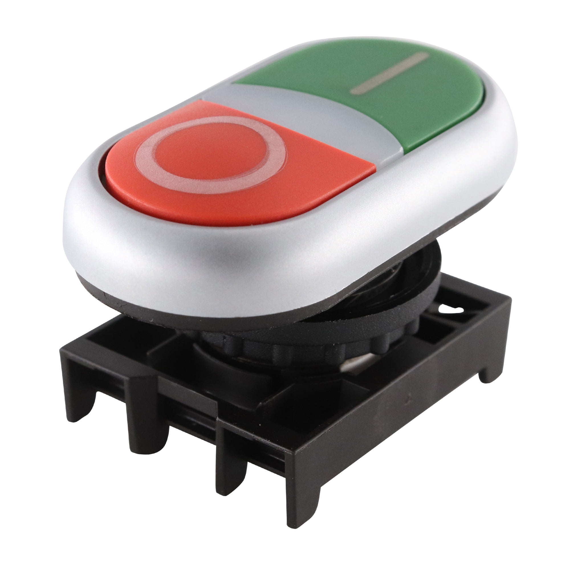 EATON M22-DDLM-GR-X1-X0 Double Actuator Push-Button, 22mm, SPST-N.O./SPST-N.C., Red/Green ...