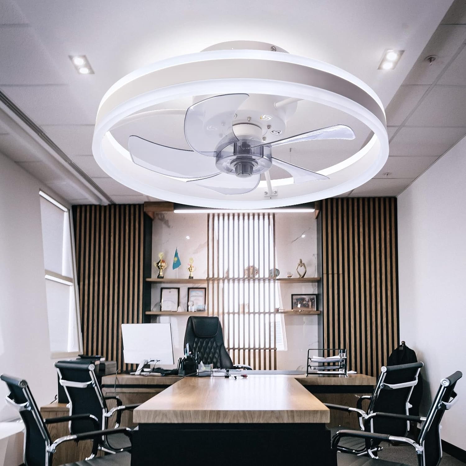 EAYSG 20 Inch Ceiling Fans with Lights, LED Dimmable Low Profile ...