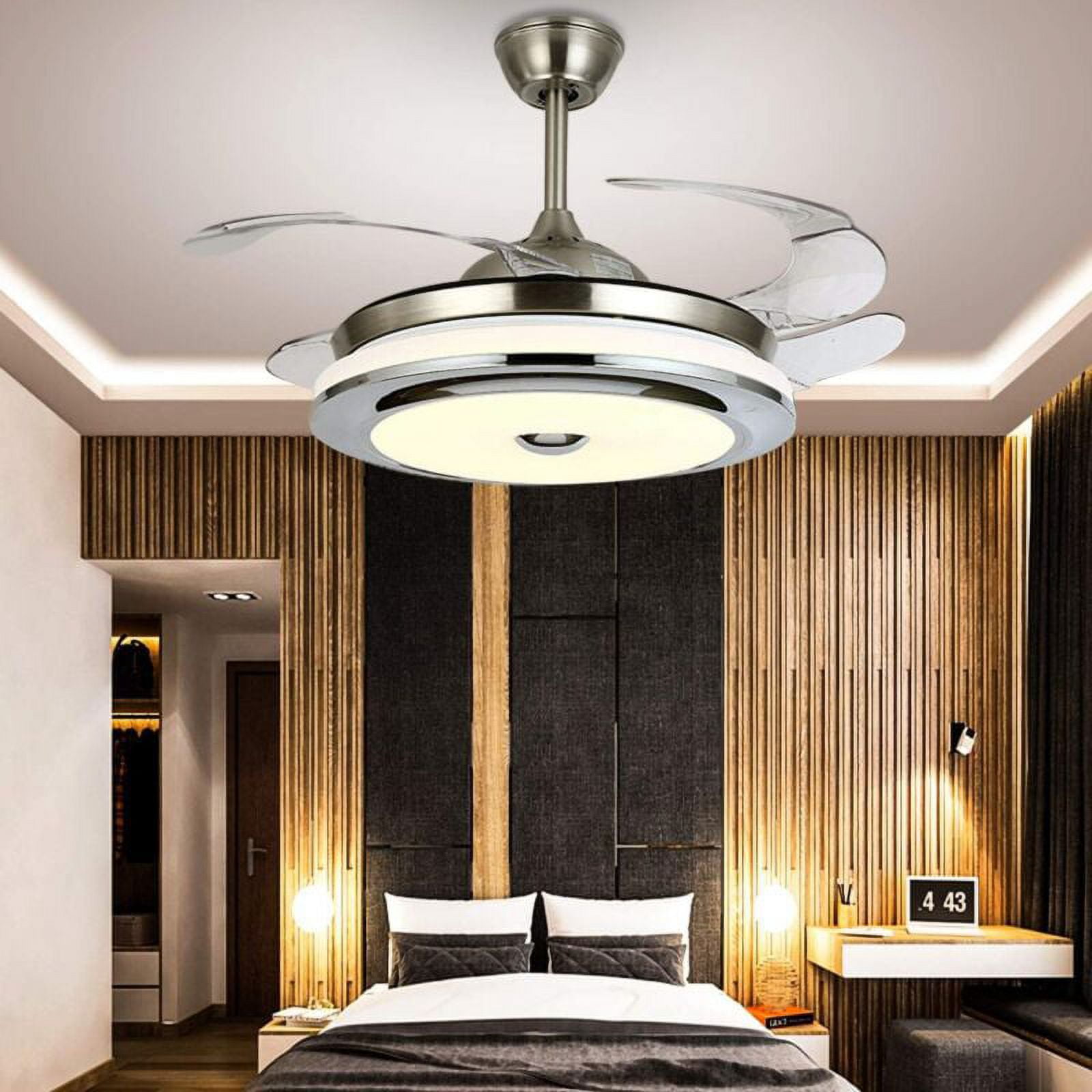 EAYSG 42inch 3 Color LED Ceiling Fans w/Lights Fan Light Ceiling Fan ...