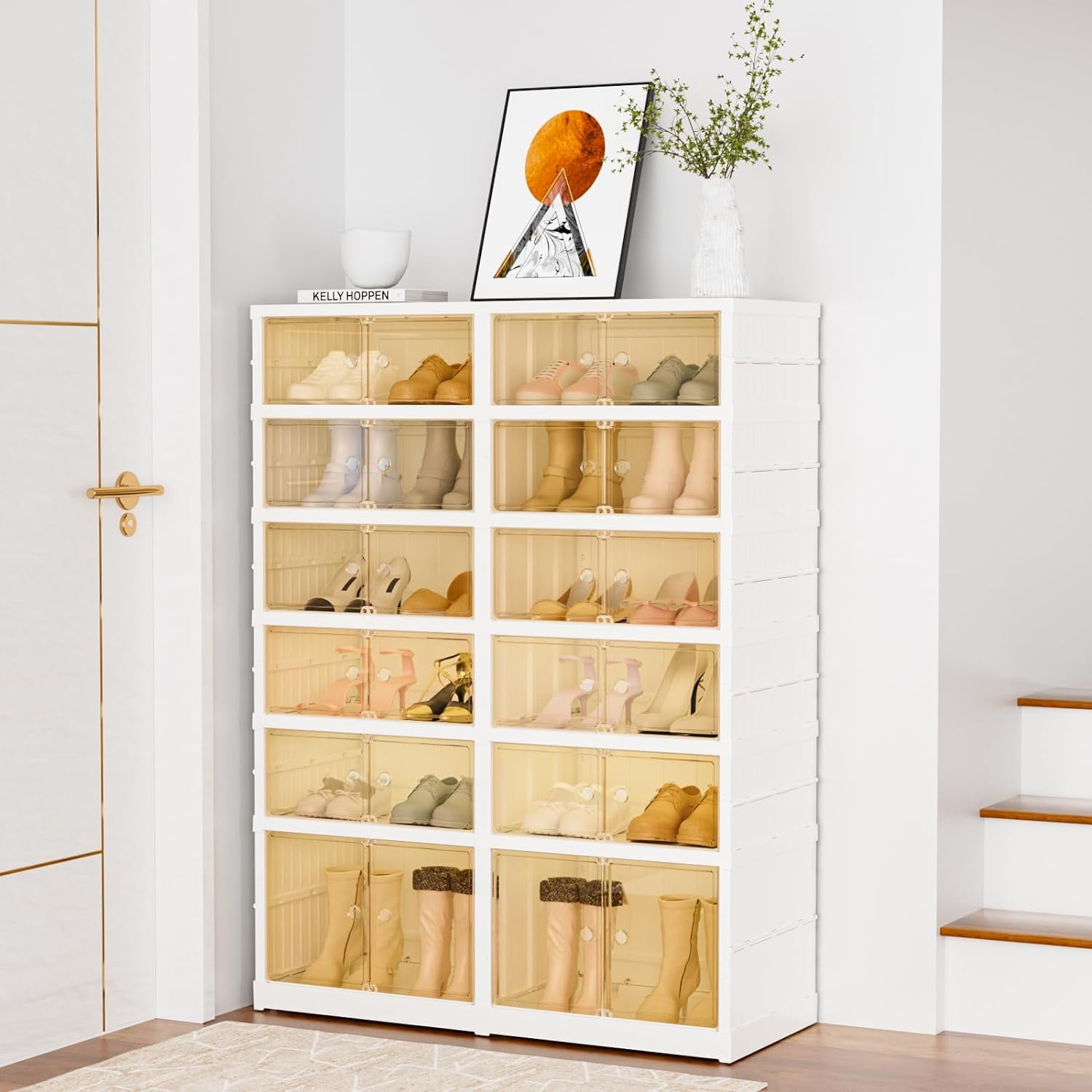 EAYSG 6-Tier Portable Shoe Rack Organizer for Closet, 24 Pairs Shoe ...