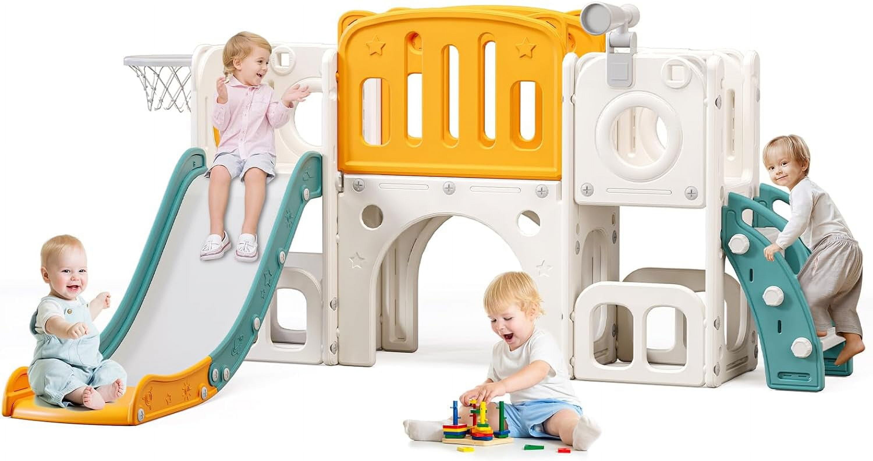 EAYSG 8 in 1 Toddler Slide,Kids Climber Slide with Storage Space and ...