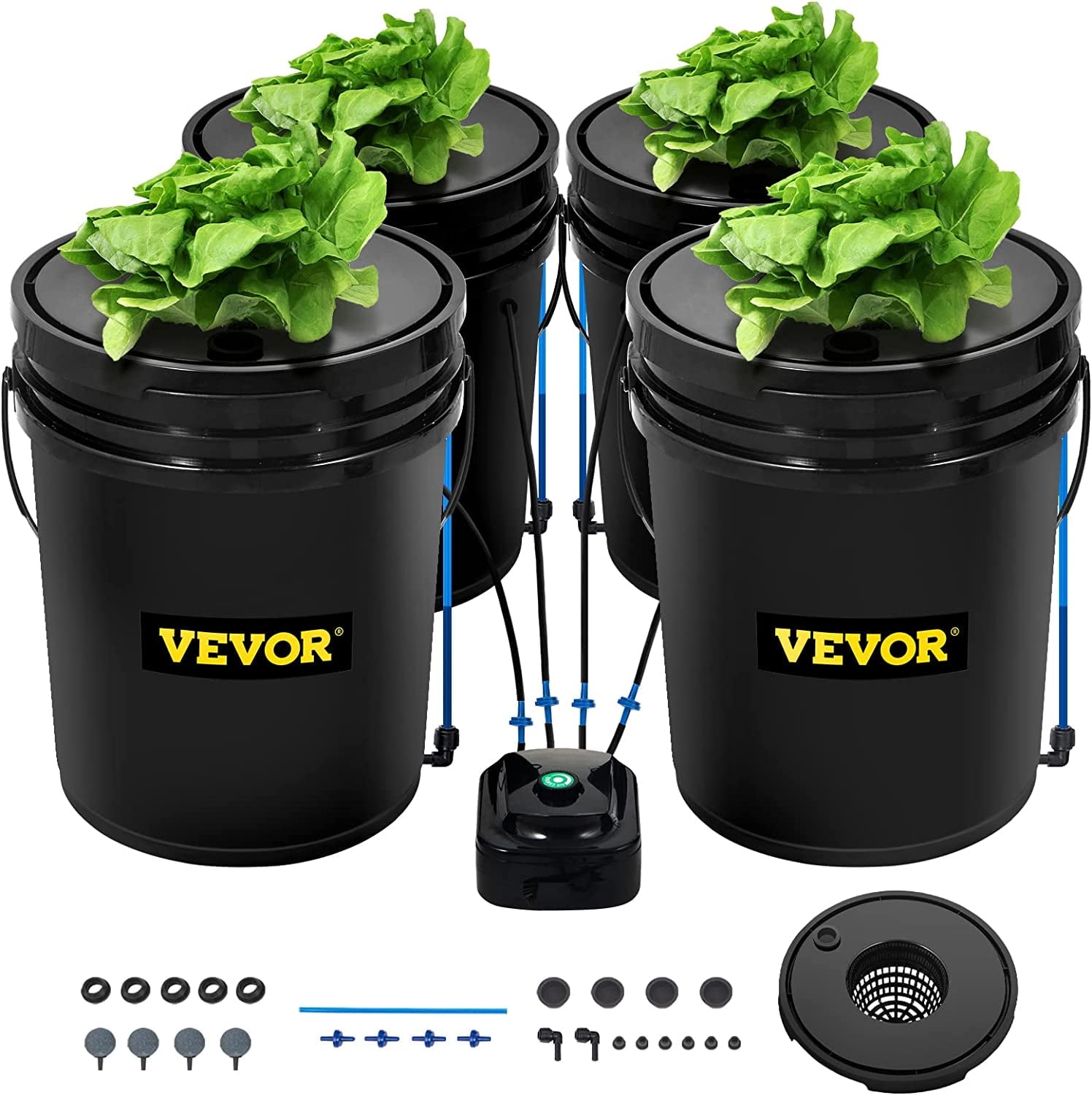 EAYSG DWC Hydroponic System, 5 Gallon 4 Buckets, Deep Water Culture ...
