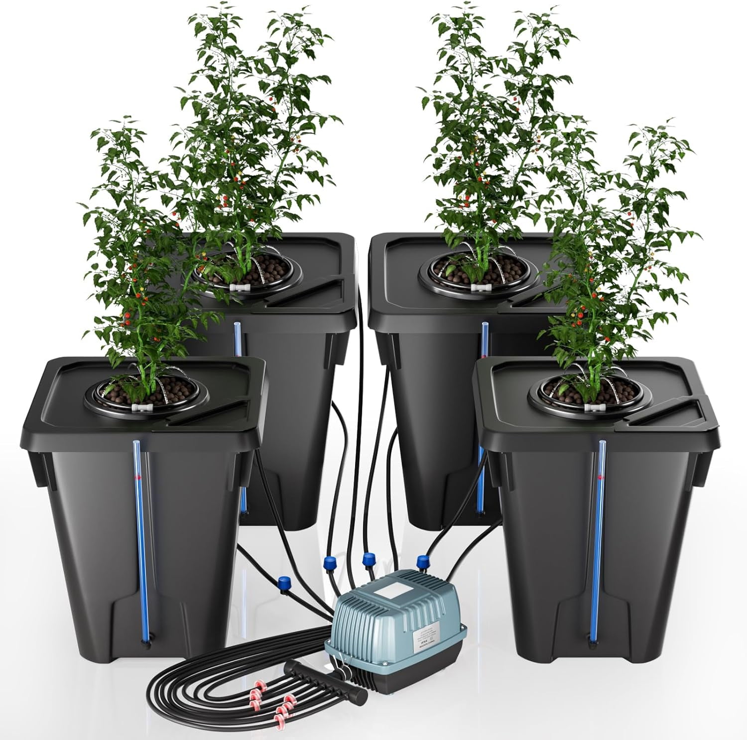 EAYSG DWC Hydroponics Growing System with Top Drip Kit 7 Gallon Deep ...