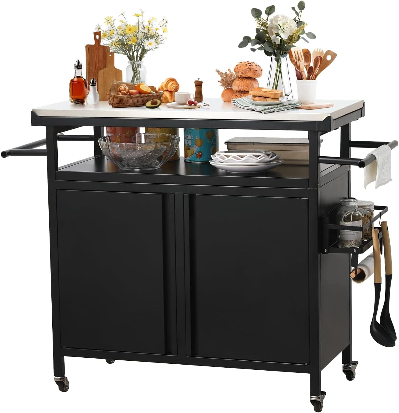 EAYSG Heavy-Duty Outdoor Grill Cart with Locking Wheels – Weatherproof ...