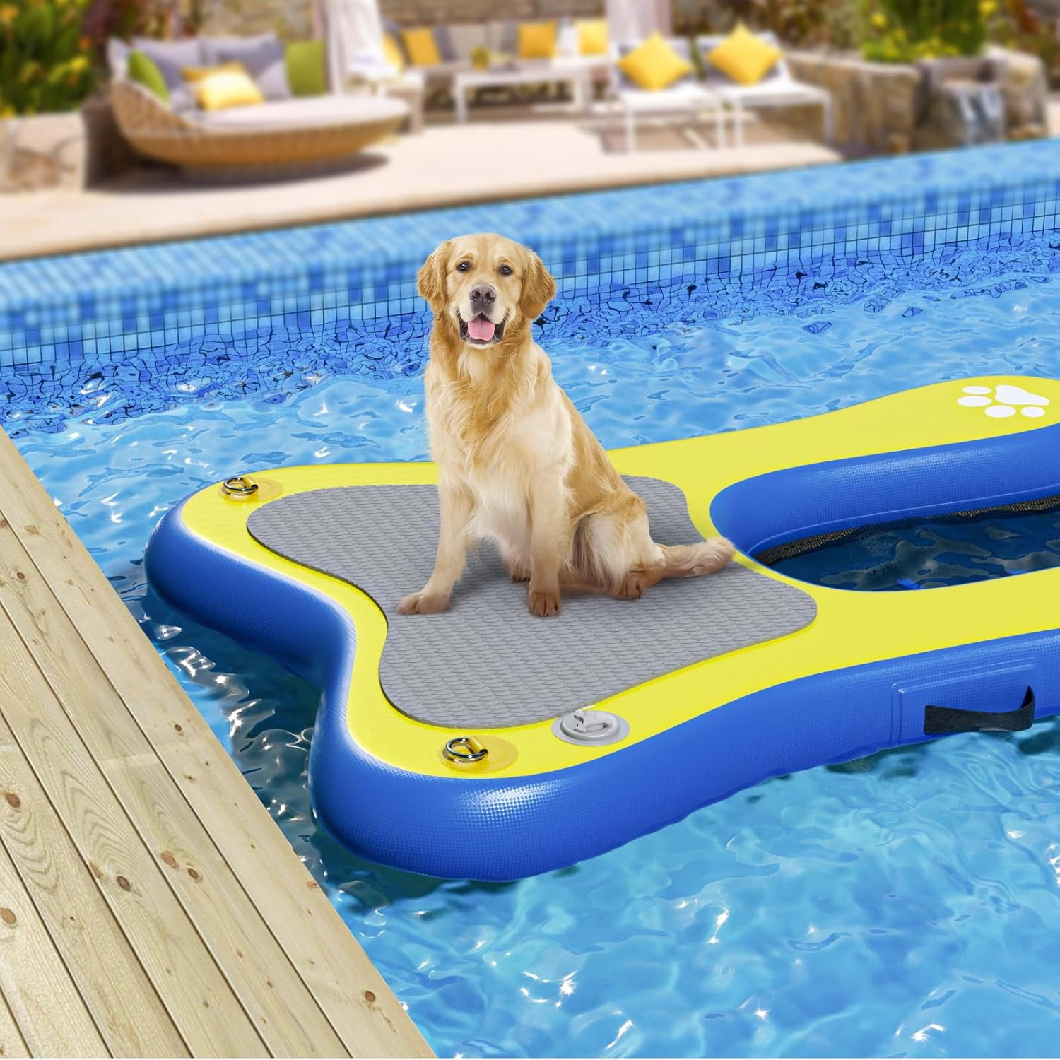 EAYSG Large Inflatable Dog Water Ramps for Dock - Dog Boat Ramp Non ...