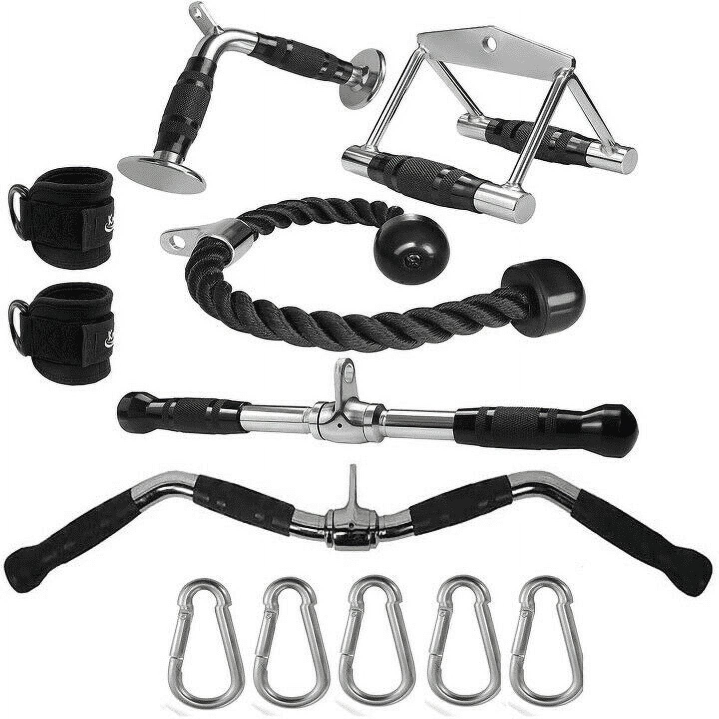 EAYSG Lat Pulldown Bar, Double-D Handle, V-Shaped Bar, Tricep Rope ...