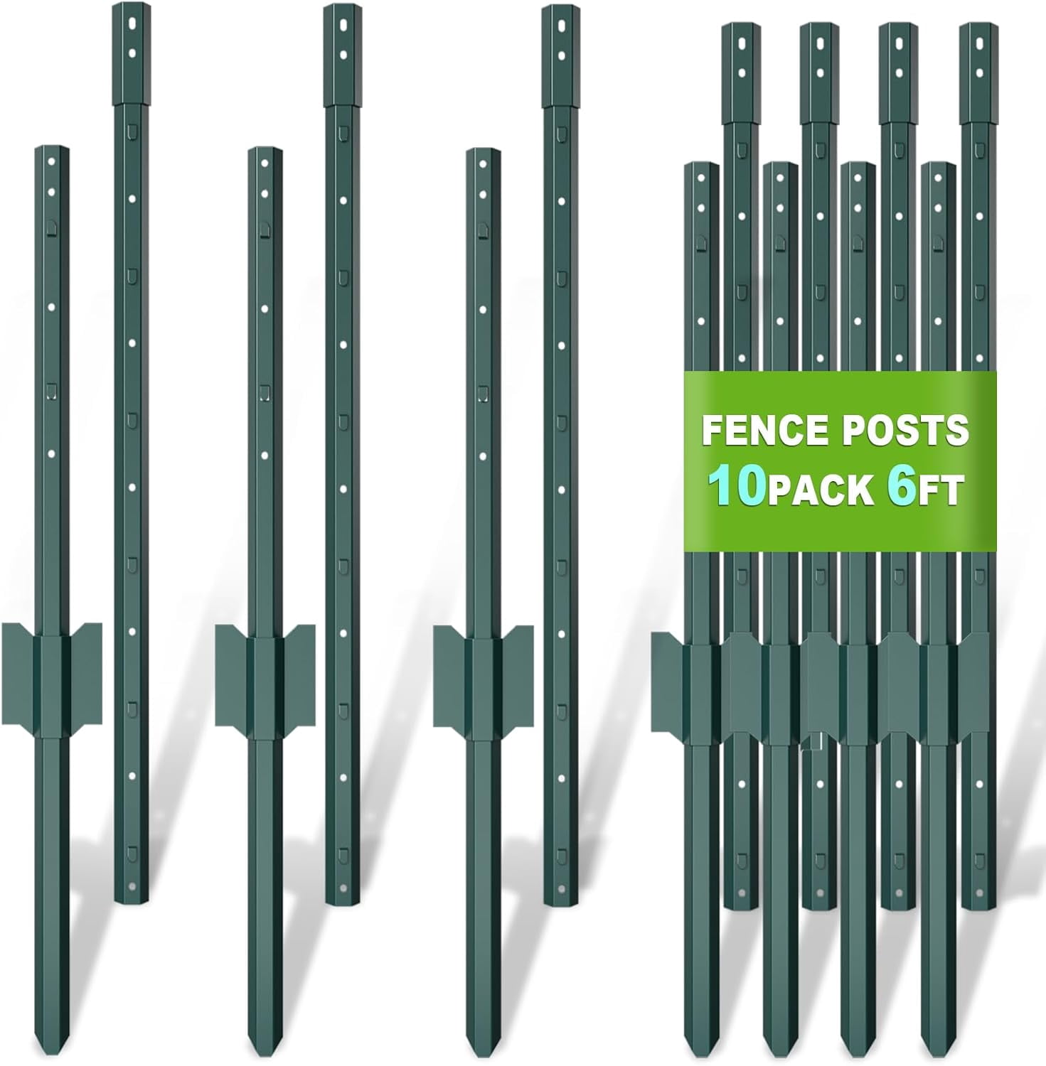 EAYSG Metal Fence Posts 6 Feet assemblable,Heavy Duty No-Dig U-Shape ...