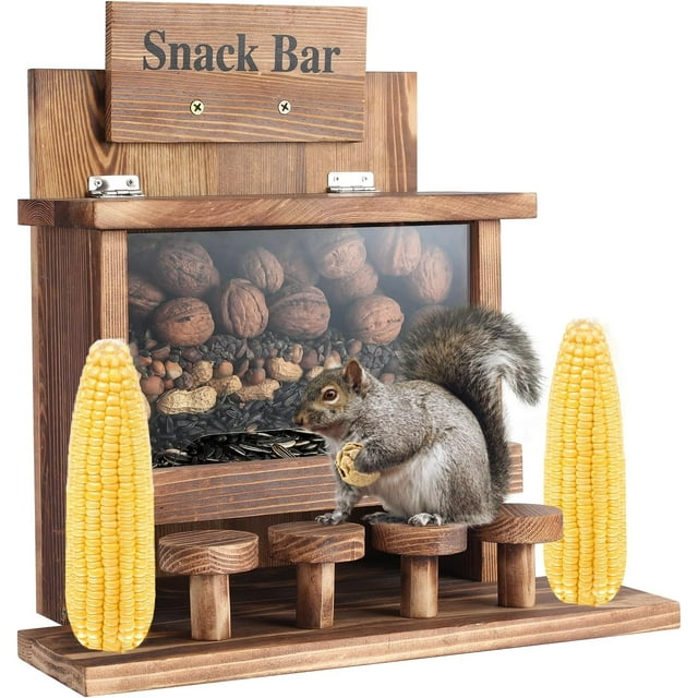 EAYSG Wood Large Squirrel Feeder Table,Squirrel Feeders for Outside ...