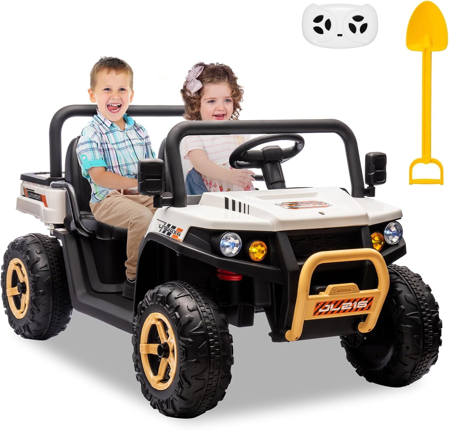 EAstVita 24v 2 Seater Ride On Dump Truck with Electric Dump Bed, 4WD ...