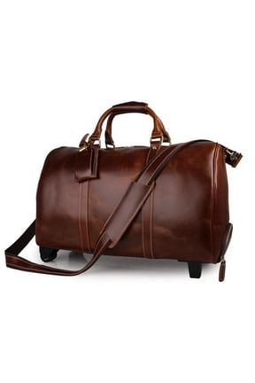 Leather Bag With Trolley Sleeve
