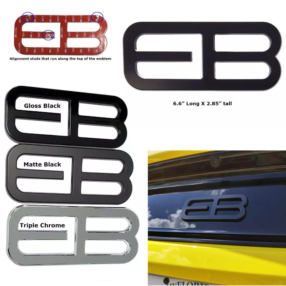 EB Decklid emblem 15-22 Mustang ECOBOOST Chrome Matte Black Gloss Black ...