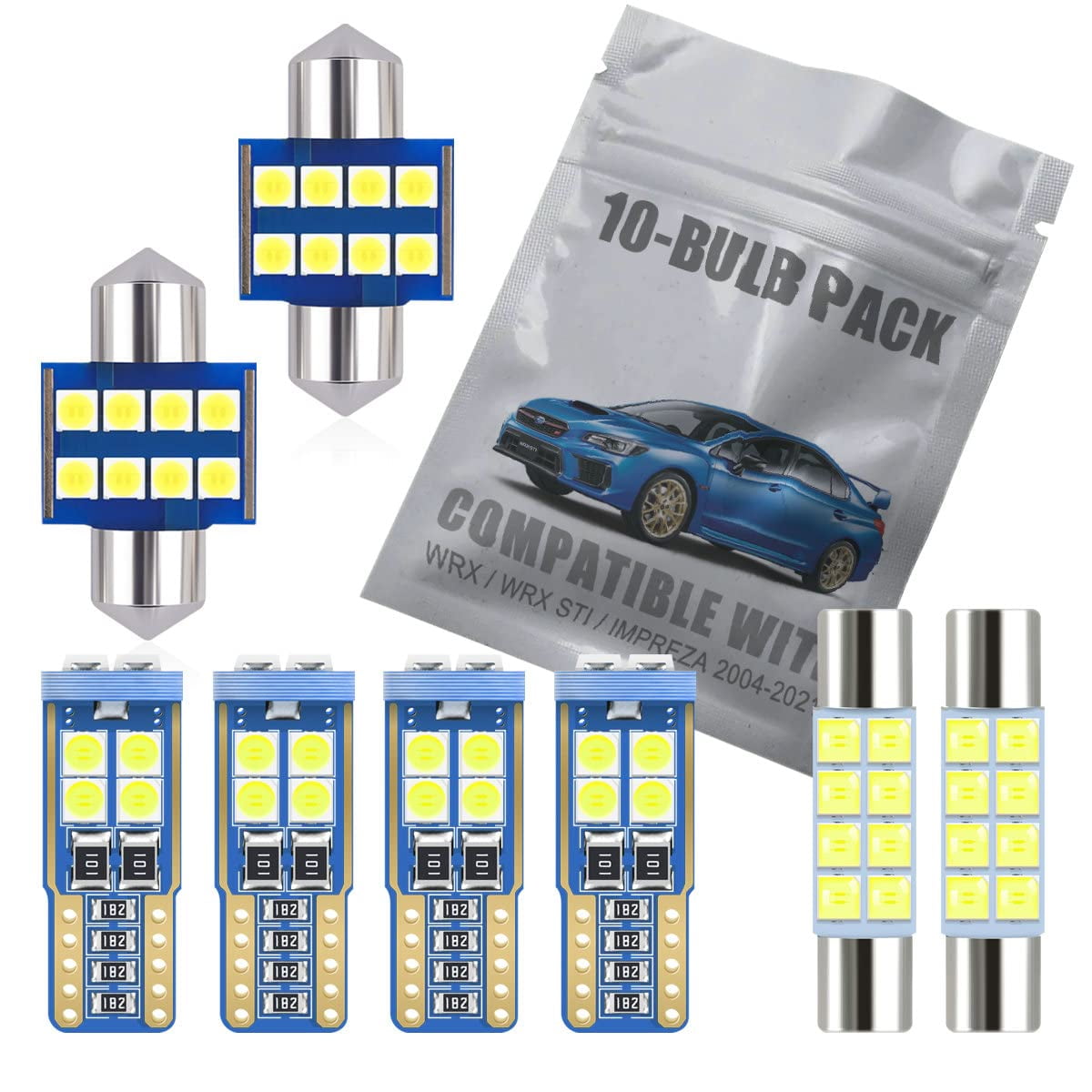 EBAIFUN 10-pc White LED SSF20 Interior Light Kit with 2004-2021 Subaru ...